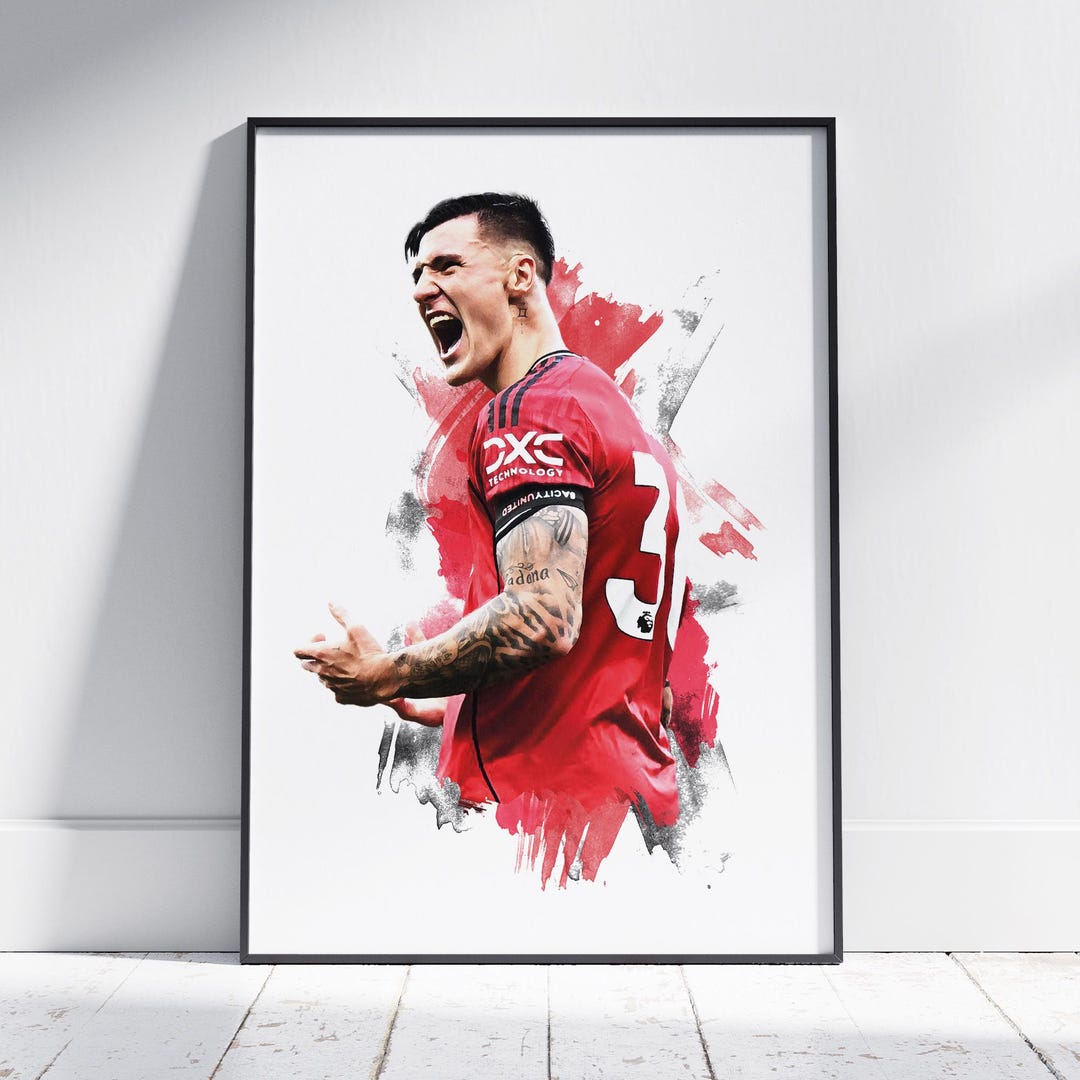 Benjamin Sesko - 2025/26 - Home Kit - Football Poster - Football Print ...