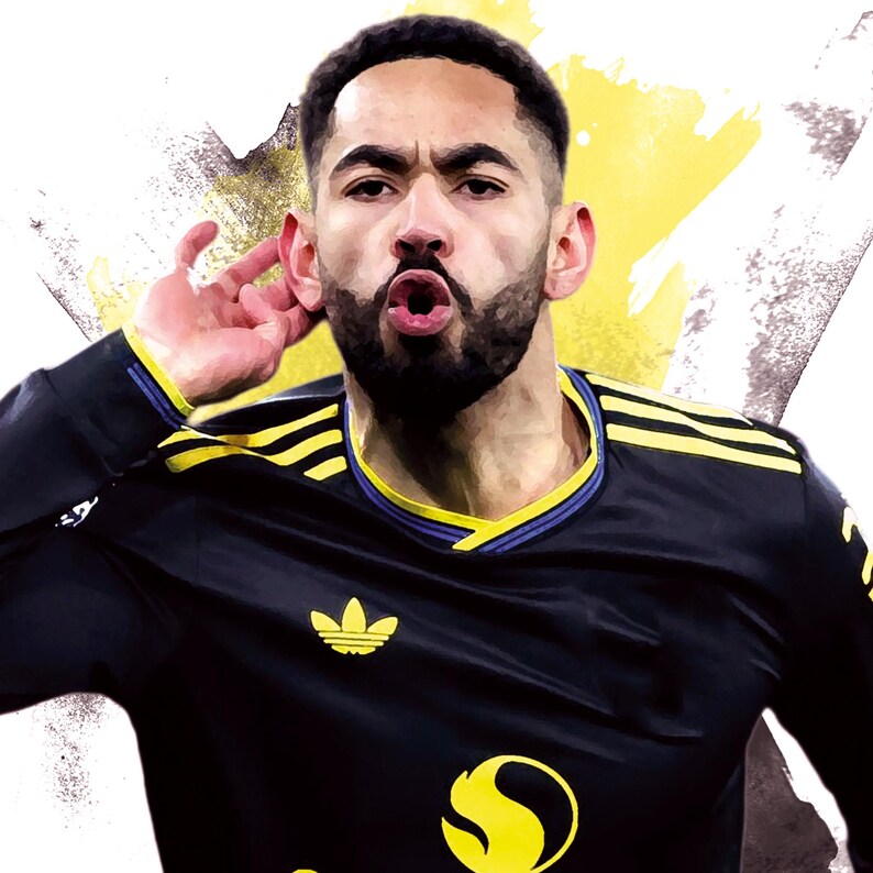 Matheus Cunha - 2025/26 - Third Kit - Football Poster - Football Print ...