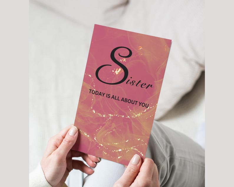 PRINTABLE Birthday Card for Sisters | BONUS A7 Envelope Template - Etsy ...