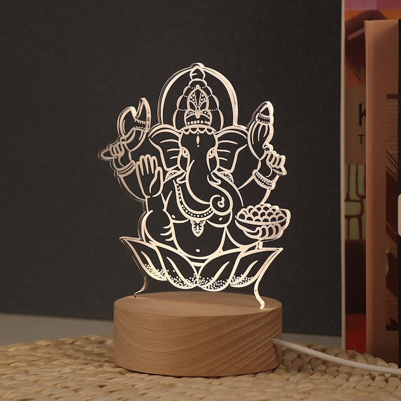 Ganesh Lamp | OM | Hindu | 3D Acrylic Light | Home Decor | Gifts | - Etsy