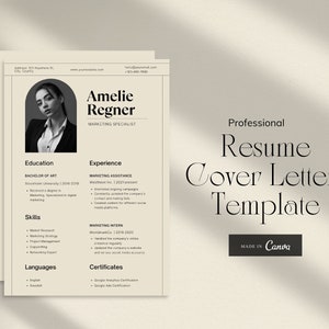 Fully editable in Canva Beige Resume design Minimal and aesthetic ...