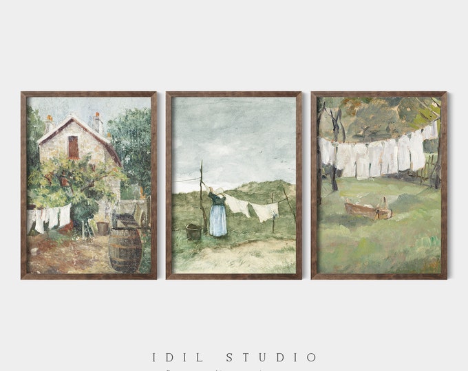 Laundry Line Watercolor Print of White Clothes and Undergarments on the ...