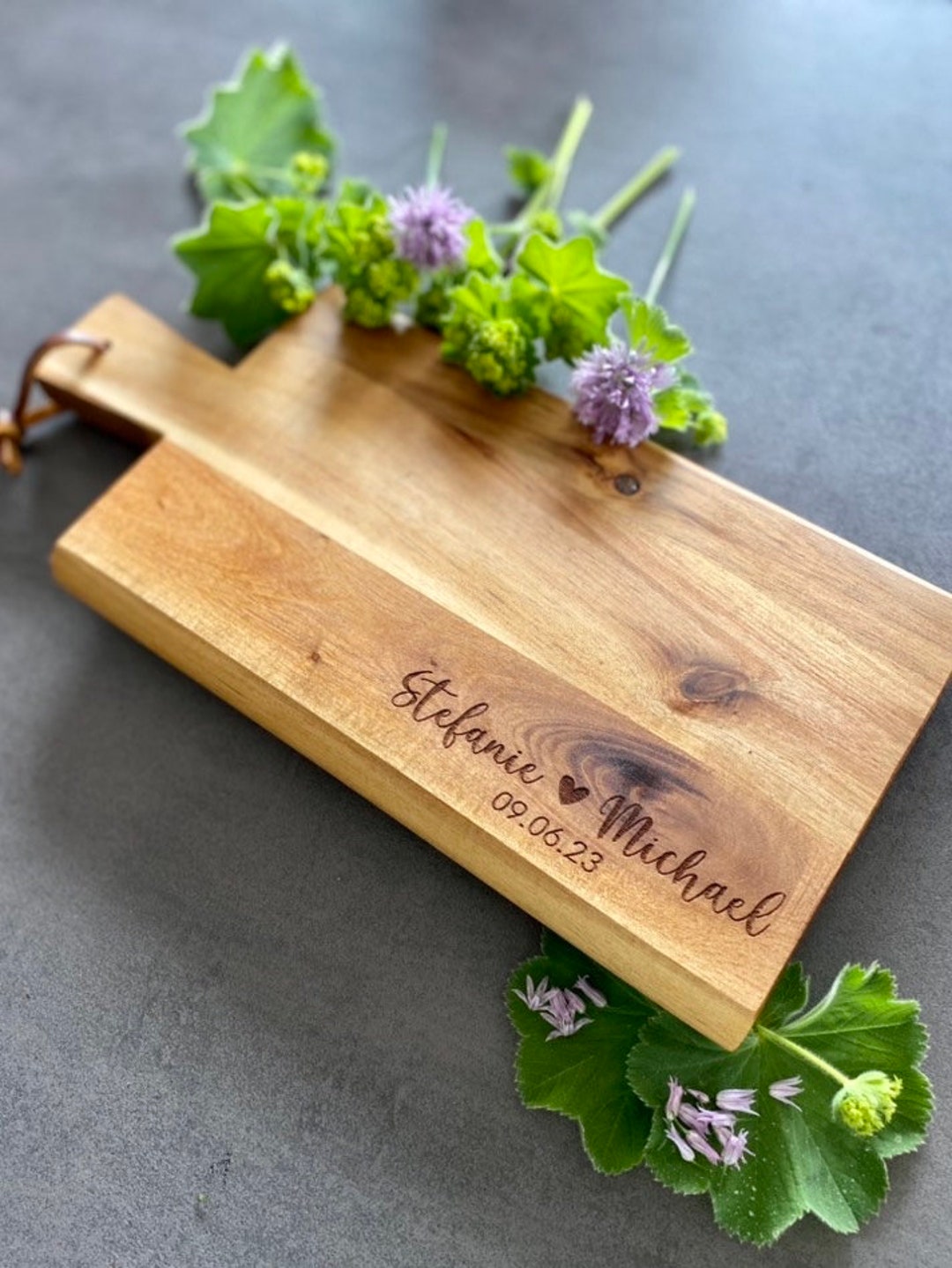 Hochzeitsgeschenk mit Wunschtext, graviertes Brett ...