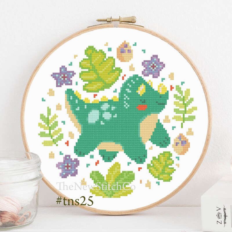 Dinosaur Cross Stitch - Etsy