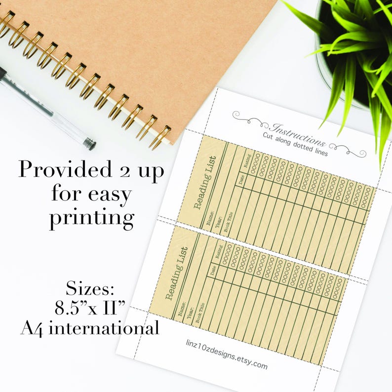 Vintage Library Checkout Card Bookmark – Printable Reading Tracker (3 ...