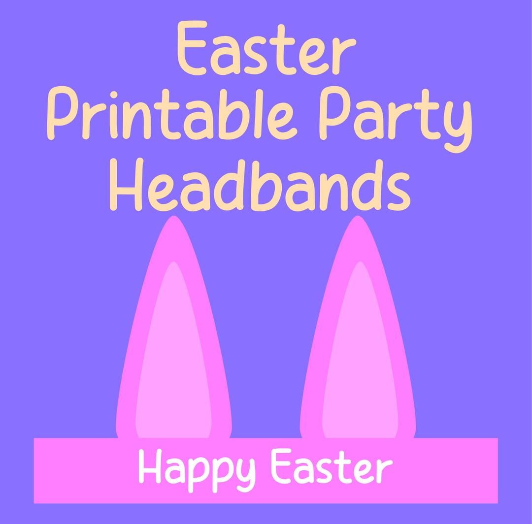 Printable Easter Bunny Party Hats Bundle, Multiple Print at Home ...