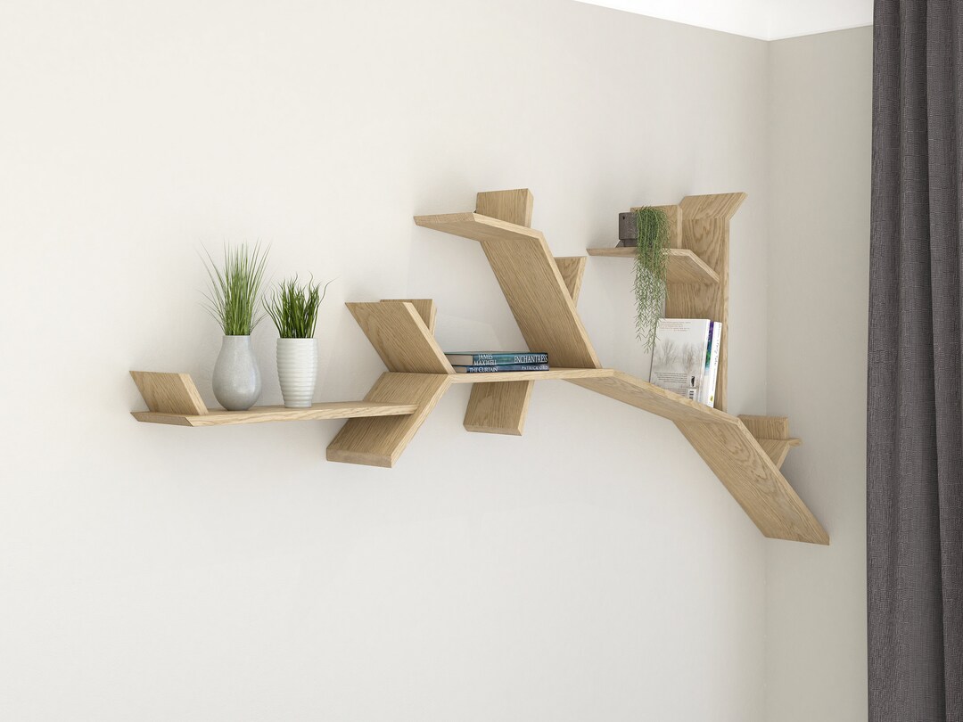 Solid Oak, 2.4m Oak Branch, Rustic Square Edge, Tree Shelves, Oak Shelf ...