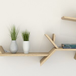 Solid Oak, 2.4m Oak Branch, Rustic Square Edge, Tree Shelves, Oak Shelf ...