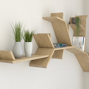 Solid Oak, 2.4m Oak Branch, Rustic Square Edge, Tree Shelves, Oak Shelf ...