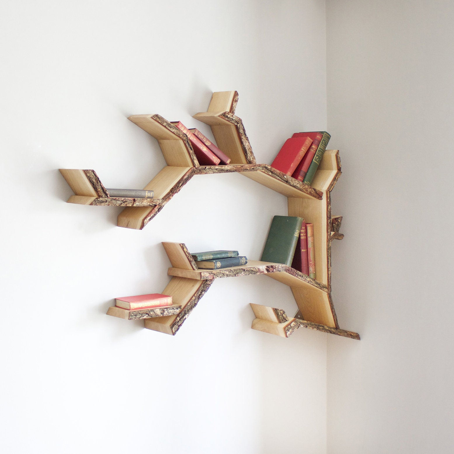 Solid Oak Tree Shelf Oak Branch Tree Shelves Oak Shelf - Etsy