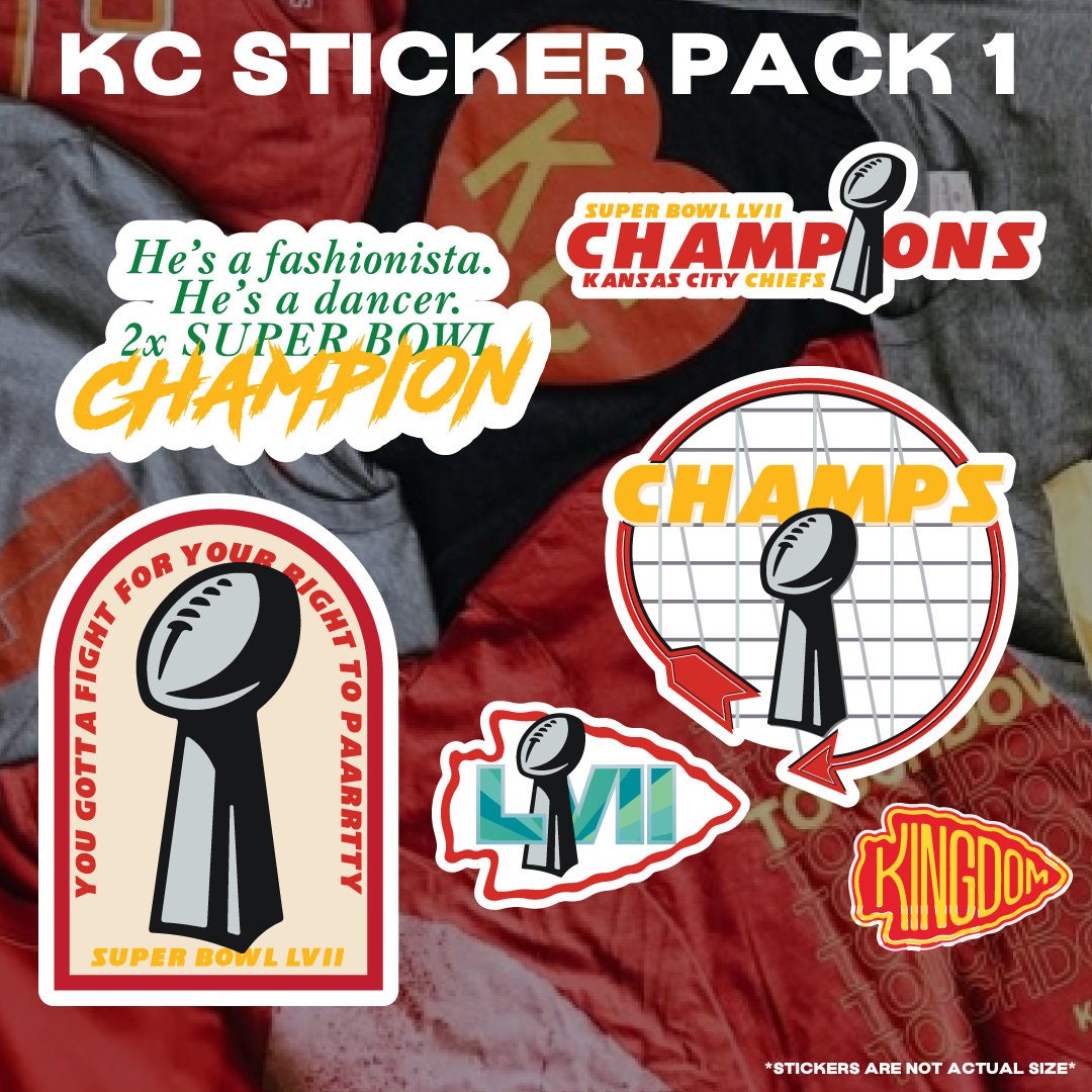 Kansas City Chiefs Vinyl Sticker Pack - NFL Sticker Pack, Gifts for Men ...