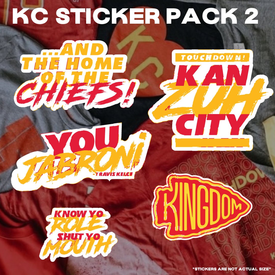 Kansas City Chiefs Vinyl Sticker Pack - NFL Sticker Pack, Gifts for Men ...