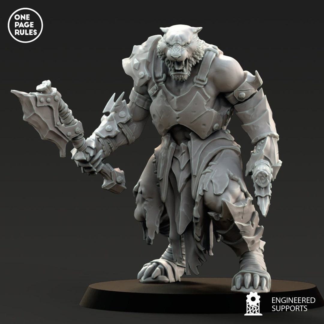 Beastmen Army. Cat Fighters. Trollocs. D&D, RPG, Pathfinder, Resin ...