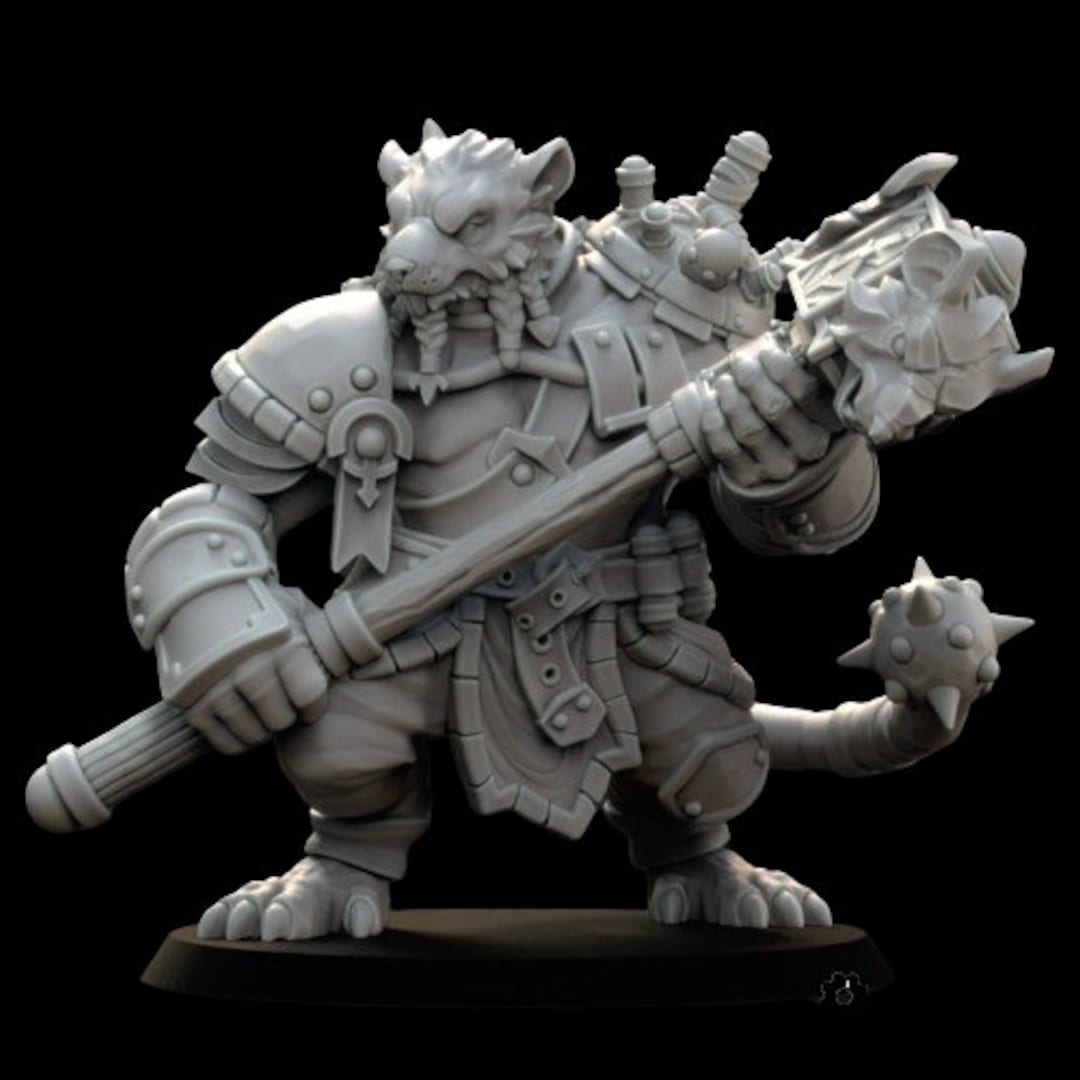 Beast Man Army. Rat Ogre Capitan. D&D, RPG, Pathfinder, Resin Miniature ...