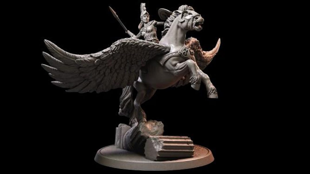 Classic Valkyrie. Pegasus. Winged Horse. D&D, Pathfinder, RPG. - Etsy