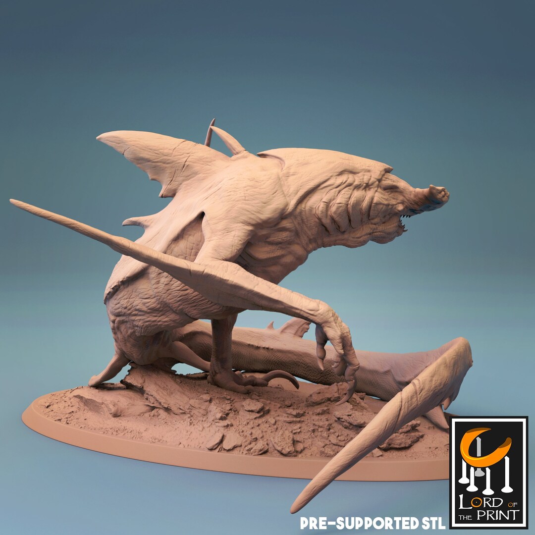 Land Crawler. Shark. Sea Monster. D&D, RPG, Pathfinder, Resin Miniature ...