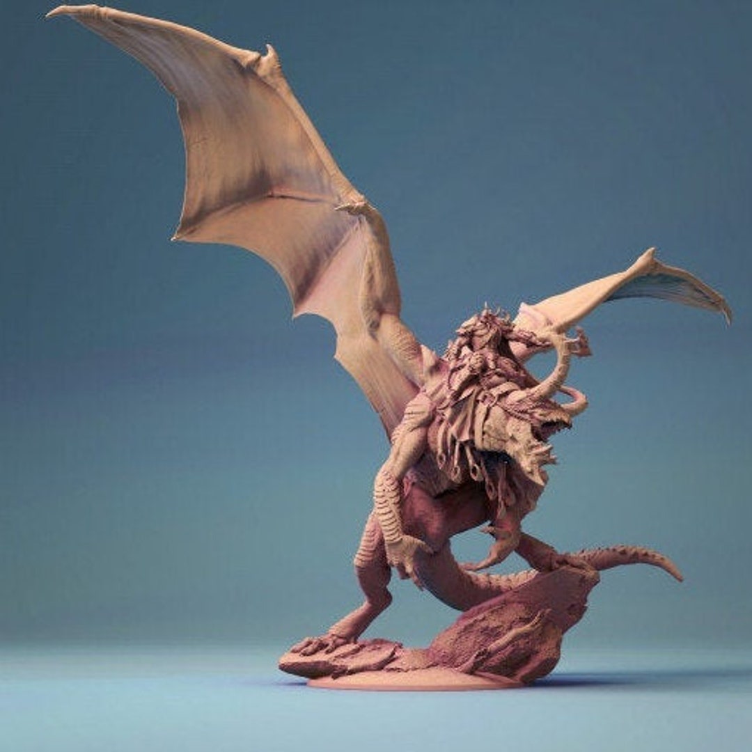 Fafnir. Flying Dragon. Mounted.viking. Large Scale 3d Printed Figurine ...