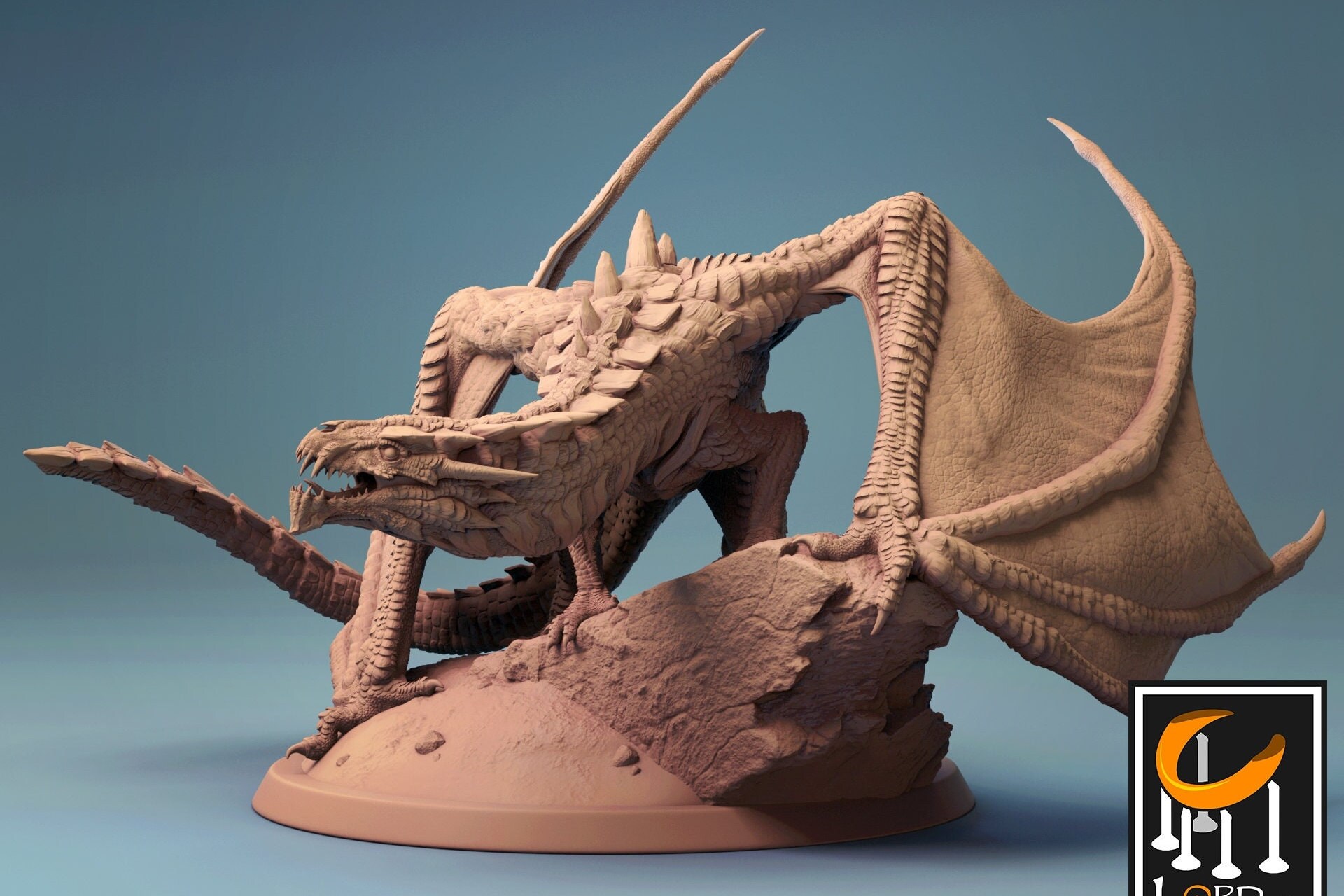 Young Magma Dragon. Flying Dragon. Baby Monster. Lord of the Print ...