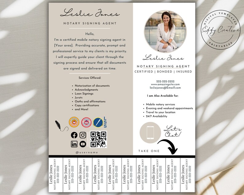 Notary Marketing Flyer Tear off Flyer Notary Signing Agent - Etsy