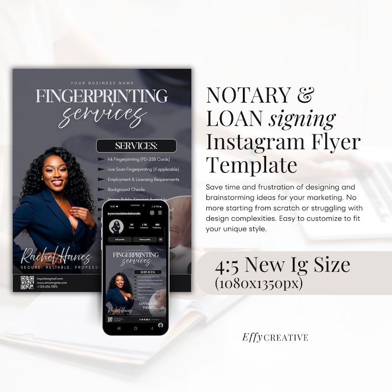 Notary Fingerprinting Flyer Template: Mobile Services Canva Design ...