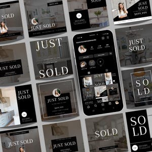 Just Sold Social Media Templates for Real Estate Agents Editable Canva ...