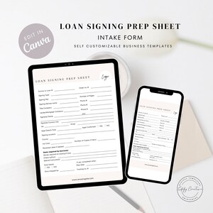 Notary Checklist Template Loan Signing Agent Prep Sheet Notary Client ...