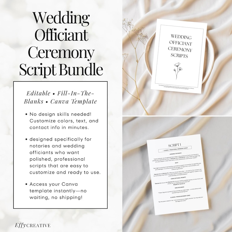 Wedding Officiant Ceremony Scripts | Notary Officiant Template ...