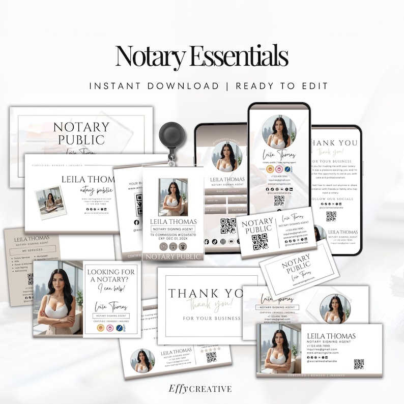 Notary Marketing Starter Kit | Editable Canva Flyer Templates, Business ...