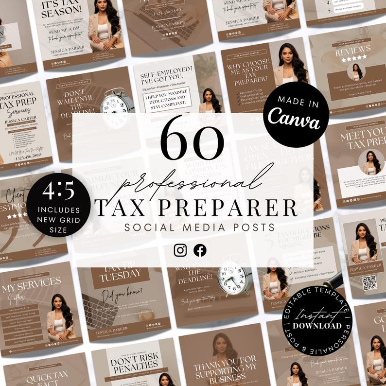 Tax Preparer Digital Flyer Set | Canva Marketing Templates | Tax ...