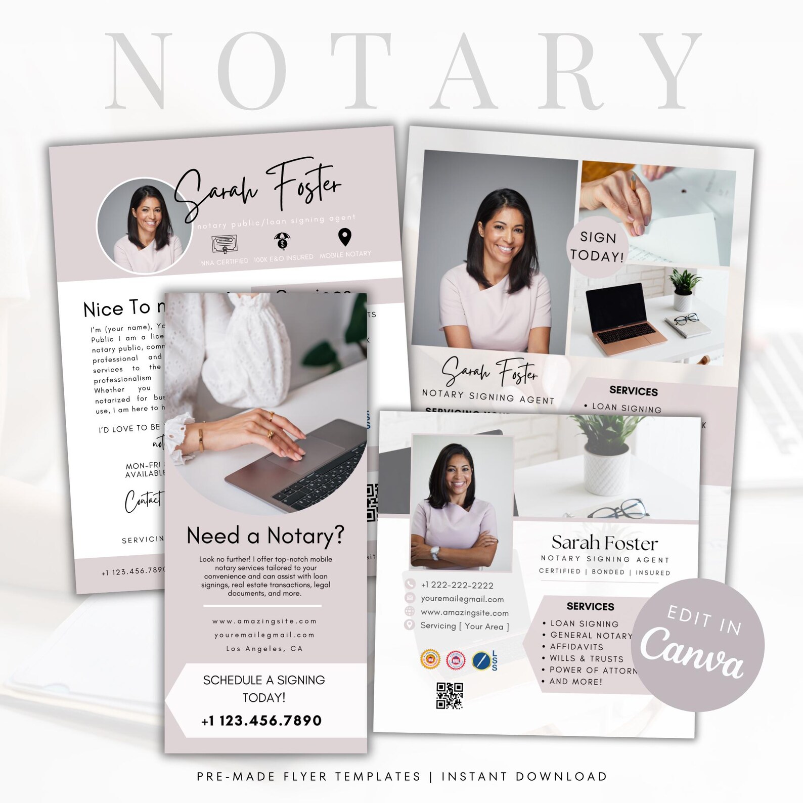 Editable Notary Flyer Template: Professional Loan Signing Agent ...