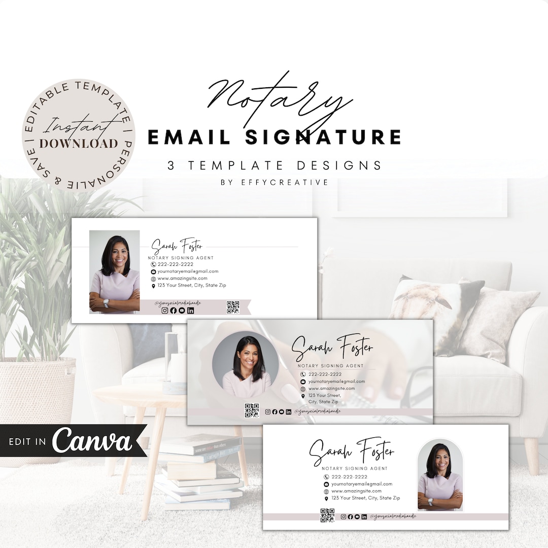 Notary Email Signature, Notary Signing Agent Email Design, Notary ...