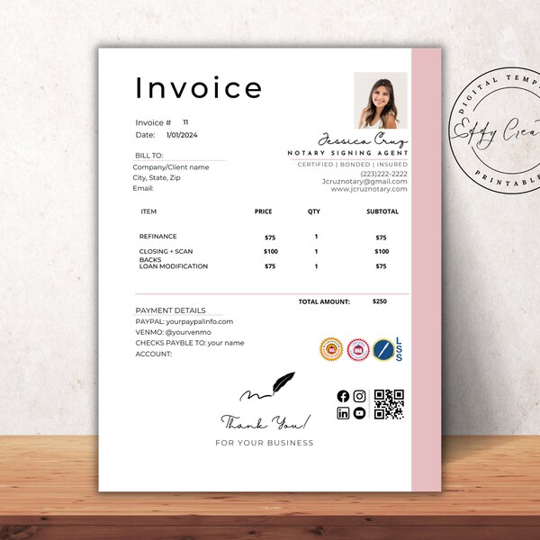 Billing Invoice Template - Etsy