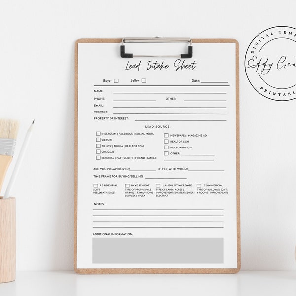Real Estate Tracking Lead Sheet - Etsy