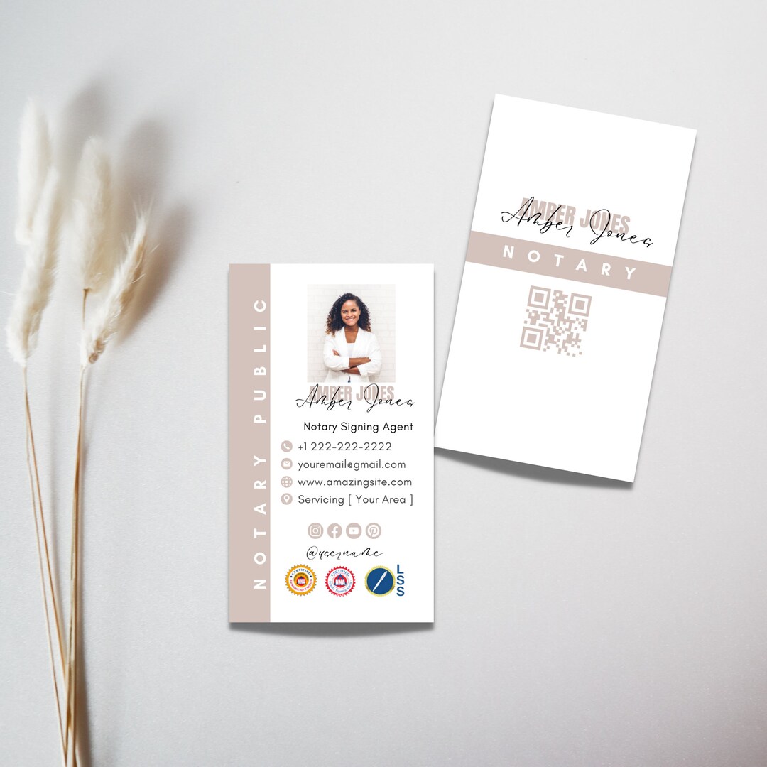 Notary Business Card Template , Notary Digital Card, Loan Signing Agent ...