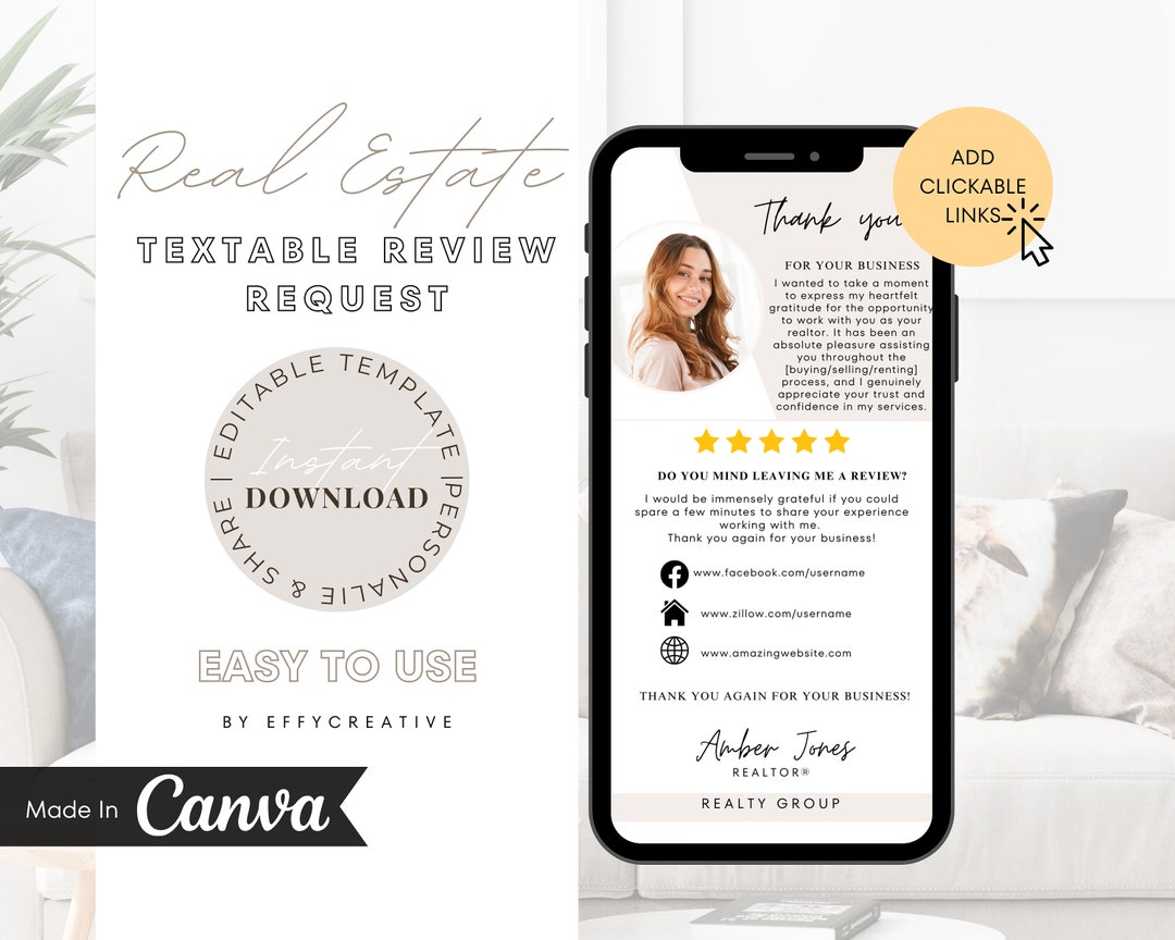 Client Review Textable Card Real Estate Agent Marketing Entrepreneur ...