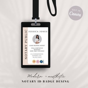 Notary Identification Badge Notary Templates Notary Signing Agent Loan ...