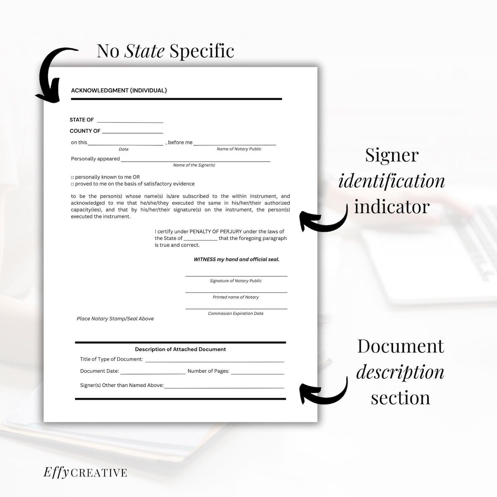 Notary Certificate Templates (6-pack) | Acknowledgment, Jurat ...