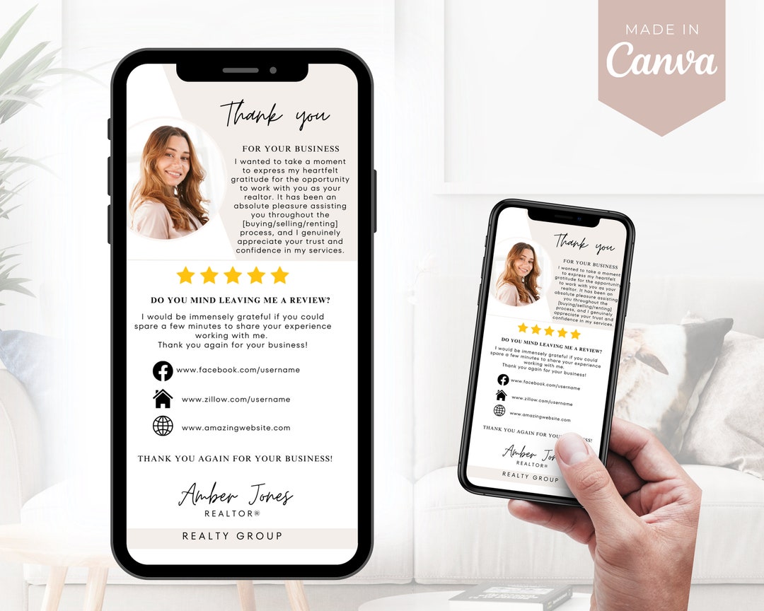 Client Review Textable Card Real Estate Agent Marketing Entrepreneur ...