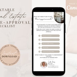 Real Estate Pre-approval List, Textable Pre Approved Checklist, Pre ...
