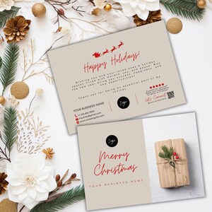 Editable Christmas Holiday Card Template: Small Business Client Card ...