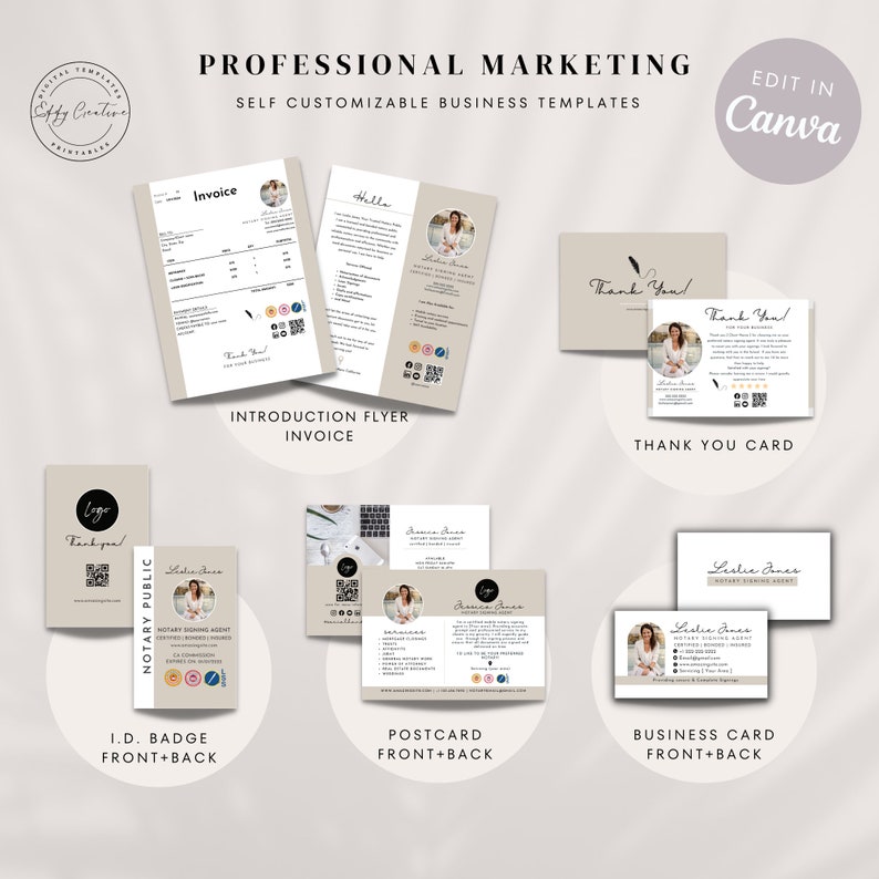 Notary Marketing Template Bundle: Canva Editable Starter Kit (digital ...