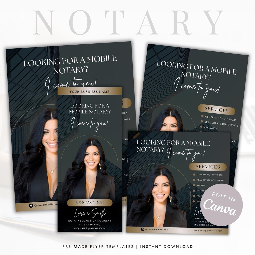 Notary Flyer Template: Loan Signing Agent Marketing (canva Editable) - Etsy