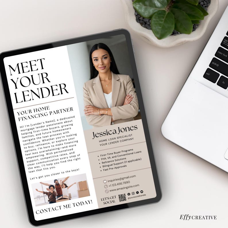 Mortgage Lender Flyer Canva Template: Loan Officer Marketing (editable ...