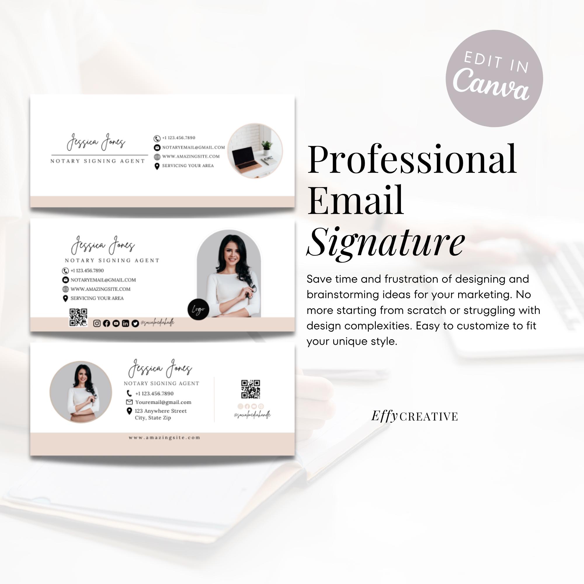 Notary Email Signature Template: Customizable Branding (canva) - Etsy
