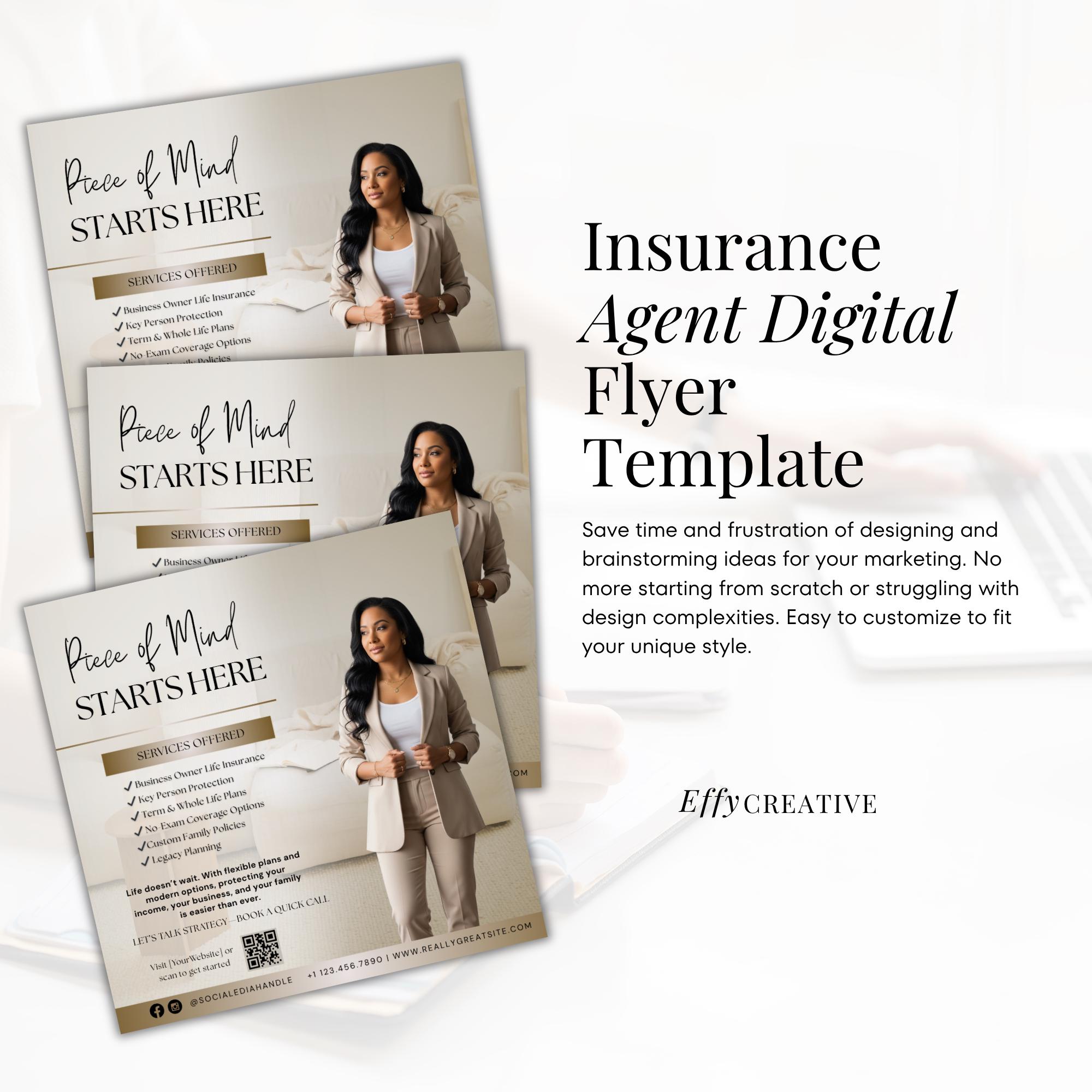 Life Insurance Agent Flyer | Insurance Instagram Posts | Editable Canva ...