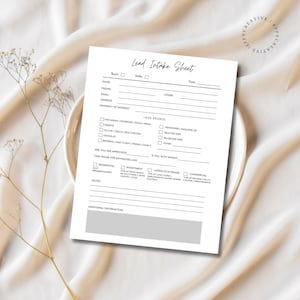 Printable Lead Intake Form for Realtors & Service Professionals ...