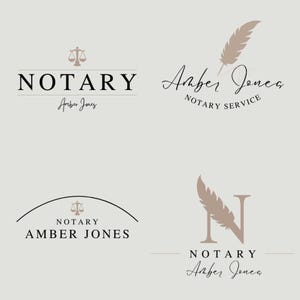 Notary Logo Designs: Elegant Business Templates (canva Editable) - Etsy