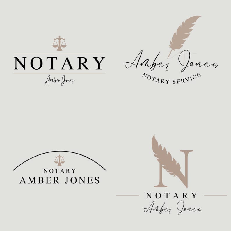 Notary Logo Designs: Elegant Business Templates (canva Editable) - Etsy