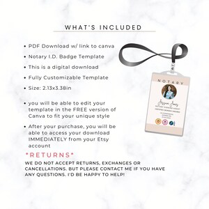 Notary ID Badge Template Notary Badge Notary Canva - Etsy