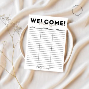 Printable Sign-in Sheet | 3 Designs | US Letter Size | Perfect for ...